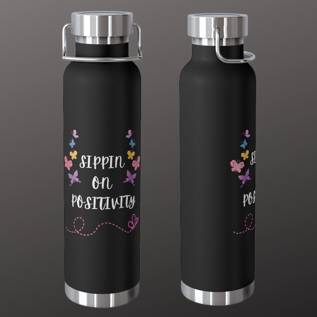 Insulated Bottle - Sippin on Positivity – BombTasticGraphics